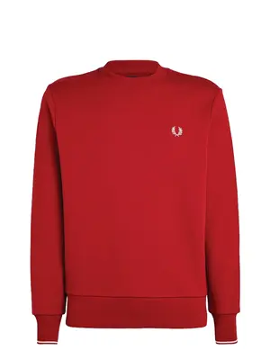 Fred Perry Laurel Wreath Sweatshirt Red