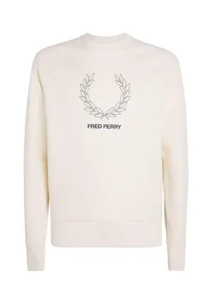 Fred Perry Laurel Wreath Sweatshirt - White