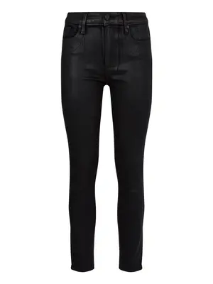 Paige Hoxton Coated Skinny Jeans - Black