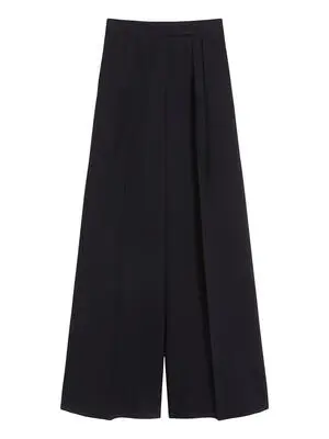 Max Mara Wool-blend Wide-leg Trousers - Blue