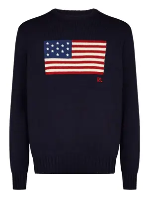 Polo Ralph Lauren American Flag Sweater Navy