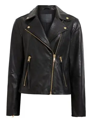 ALLSAINTS Leather Dalby Biker Jacket Black