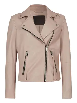 ALLSAINTS Leather Dalby Biker Jacket Pink