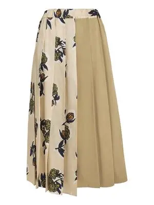 Max Mara Pleated Midi Skirt - Beige