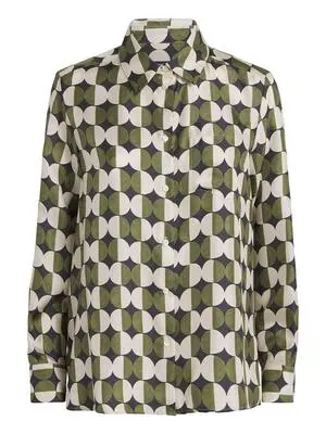 Max Mara Printed Silk Shirt Black