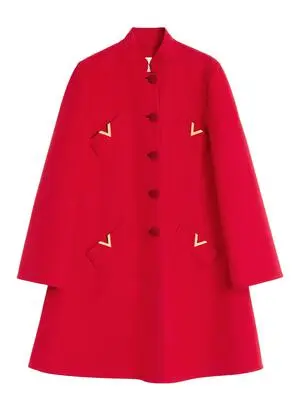 Valentino Garavani Wool-Cashmere Coat Red