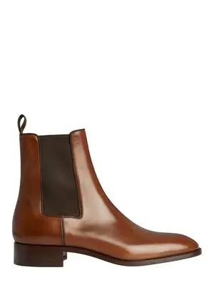 CHRISTIAN LOUBOUTIN Samson Leather Chelsea Boots - Brown