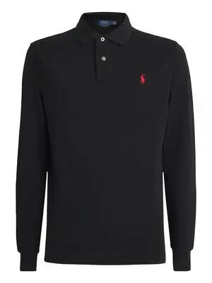 Polo Ralph Lauren Polo Pony Long-sleeved Polo Shirt Black