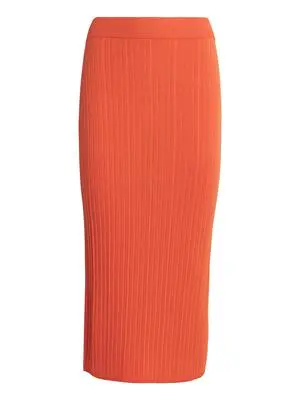 JOSEPH Ribbed Knit Midi Skirt Orange