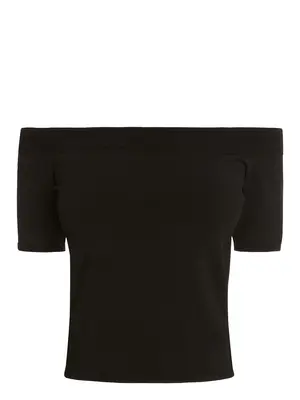 ALEXANDER MCQUEEN Knitted Off-The-Shoulder Top