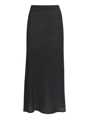 Victoria Beckham Knitted Midi Skirt - Black