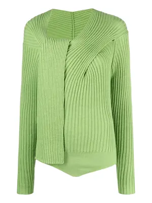MSGM Ribbed-knit Top - Green
