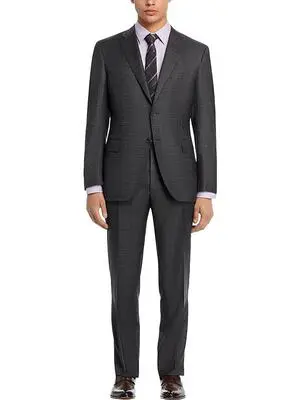 Canali Siena Sharkskin Classic Fit Suit - Charcoal