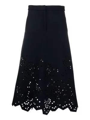 Tibi Cut-out A-line Skirt - Blue