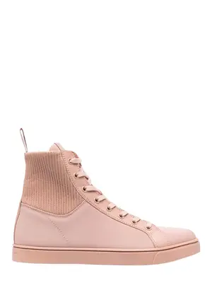 GIANVITO ROSSI Knit-panelled High-top Sneakers - Pink