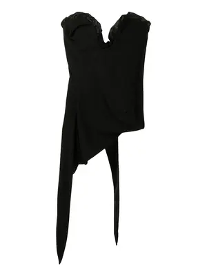 AMBUSH Ruffle-detail Corset Top - Black