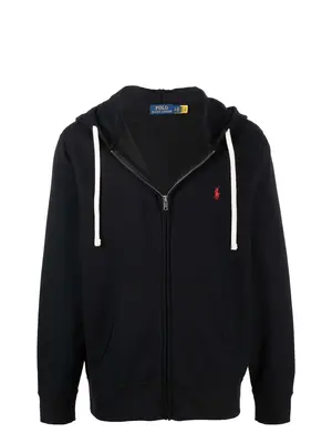 Polo Ralph Lauren Embroidered-logo Zip-up Hoodie - Black