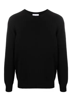 D4.0 Ribbed Trim Virgin Wool Jumper - Black