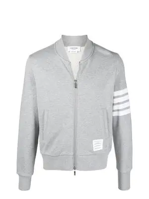 Thom Browne 4-bar Motif Zip-up Jacket - Grey