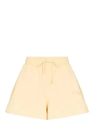 GANNI Logo-embroidered Track Shorts - Yellow