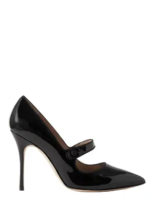 Manolo Blahnik Campari 105 Patent-leather Pumps - Black