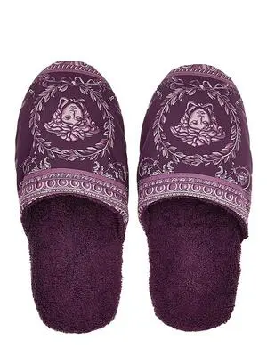 Versace I Heart Baroque Bath Slippers - Mulberry