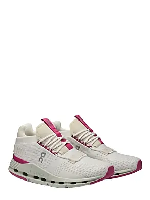 On On Women's Cloudnova Running Sneakers Undyed White/carnation