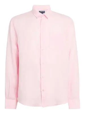 Vilebrequin Linen Embroidered Caroubis Shirt - Pink