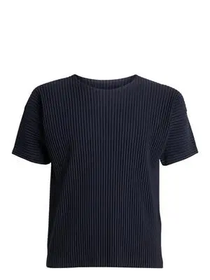 Issey Miyake Pleated T-shirt - Navy