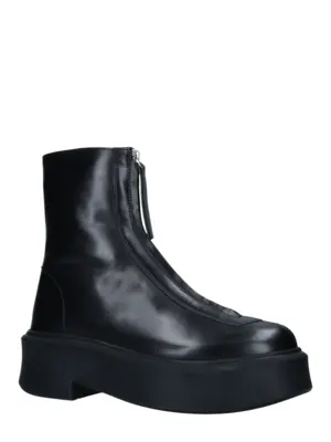 THE ROW The Row Zipped Leather Ankle Boots