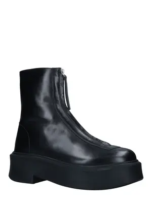 THE ROW The Row Zipped Leather Ankle Boots