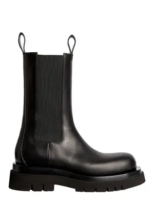 Bottega Veneta Leather Lug Boots - Black