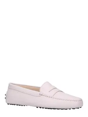 TOD'S Leather Gommino Driving Loafers - Beige