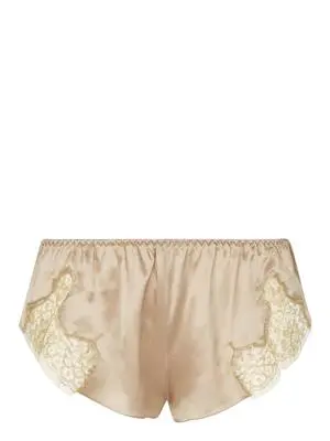 GILDA & PEARL - Satin Lace Trim Shorts