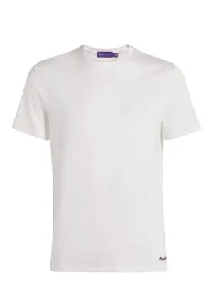 Ralph Lauren Purple Label Cotton Embroidered T-shirt - White