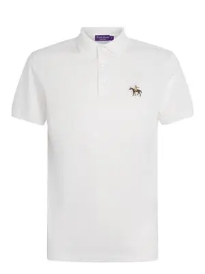 Ralph Lauren Purple Label Cotton Logo Polo Shirt White