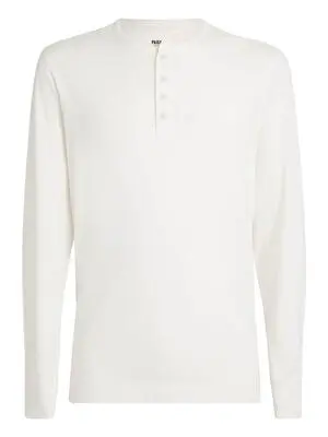 Paige Long-sleeved Henley Top - White