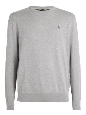 Polo Ralph Lauren Pima Cotton Polo Pony Sweater - Grey