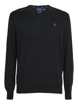 Polo Ralph Lauren Cotton Polo Pony Sweater - Black