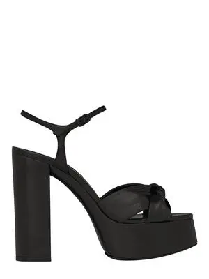 Saint Laurent Leather Bianca Sandals 85 - Black