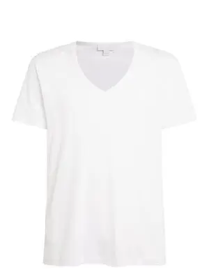 Sunspel Sea Island Cotton V-neck T-shirt - White