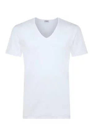 Zimmerli 286 Sea Island V-neck T-shirt - White