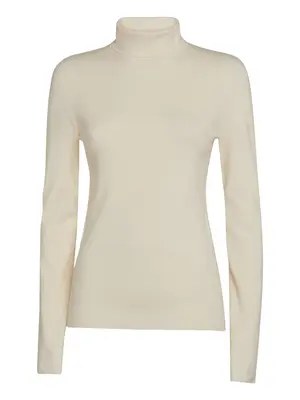 JOSEPH Silk Stretch High Neck Top - Ivory