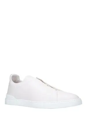 Zegna Leather Triple Stitch Sneakers White