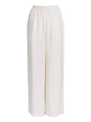 Eskandar Wide-leg Silk Trousers - White
