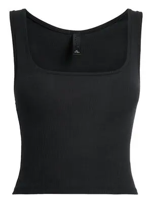 SKIMS Cotton Ribbed Cropped Tank Top - Black
