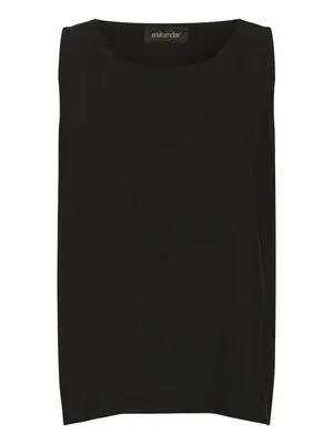 Eskandar Silk Shell Top - Black
