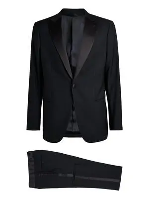 Giorgio Armani Silk-trimmed Tuxedo Suit - Blue