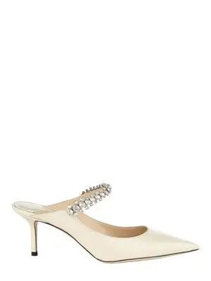 JIMMY CHOO Bing 65 Leather Mules - Neutral