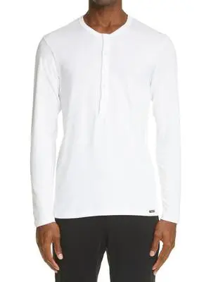TOM FORD Cotton Knit Henley - 100white